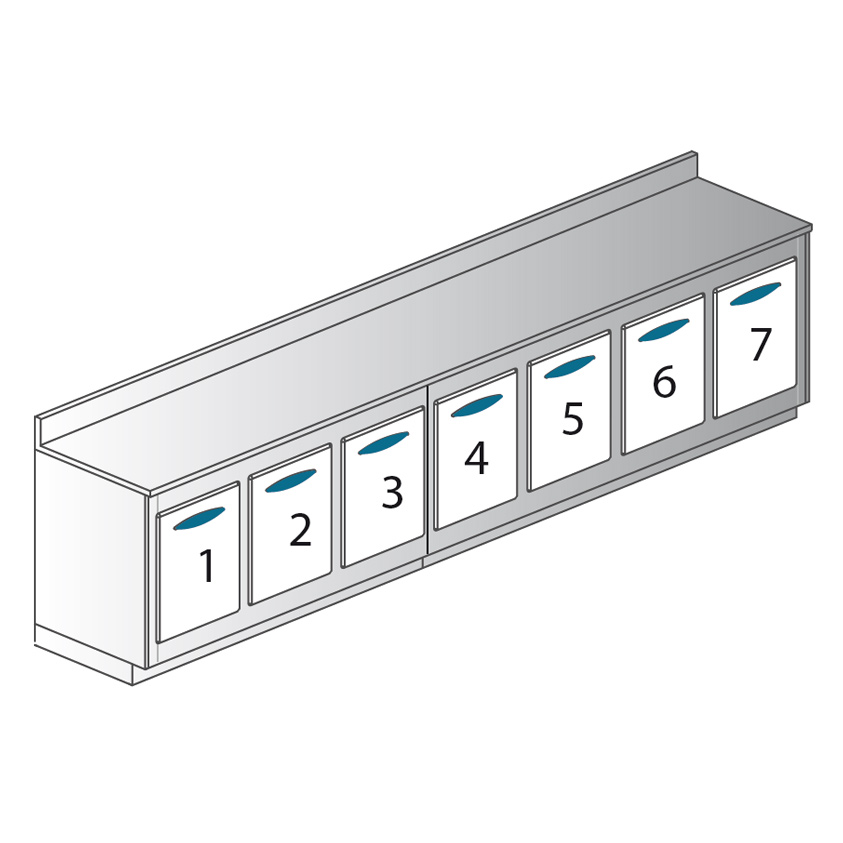 mm 3.500 - 7 Vani - Arredi DiGierre Inox